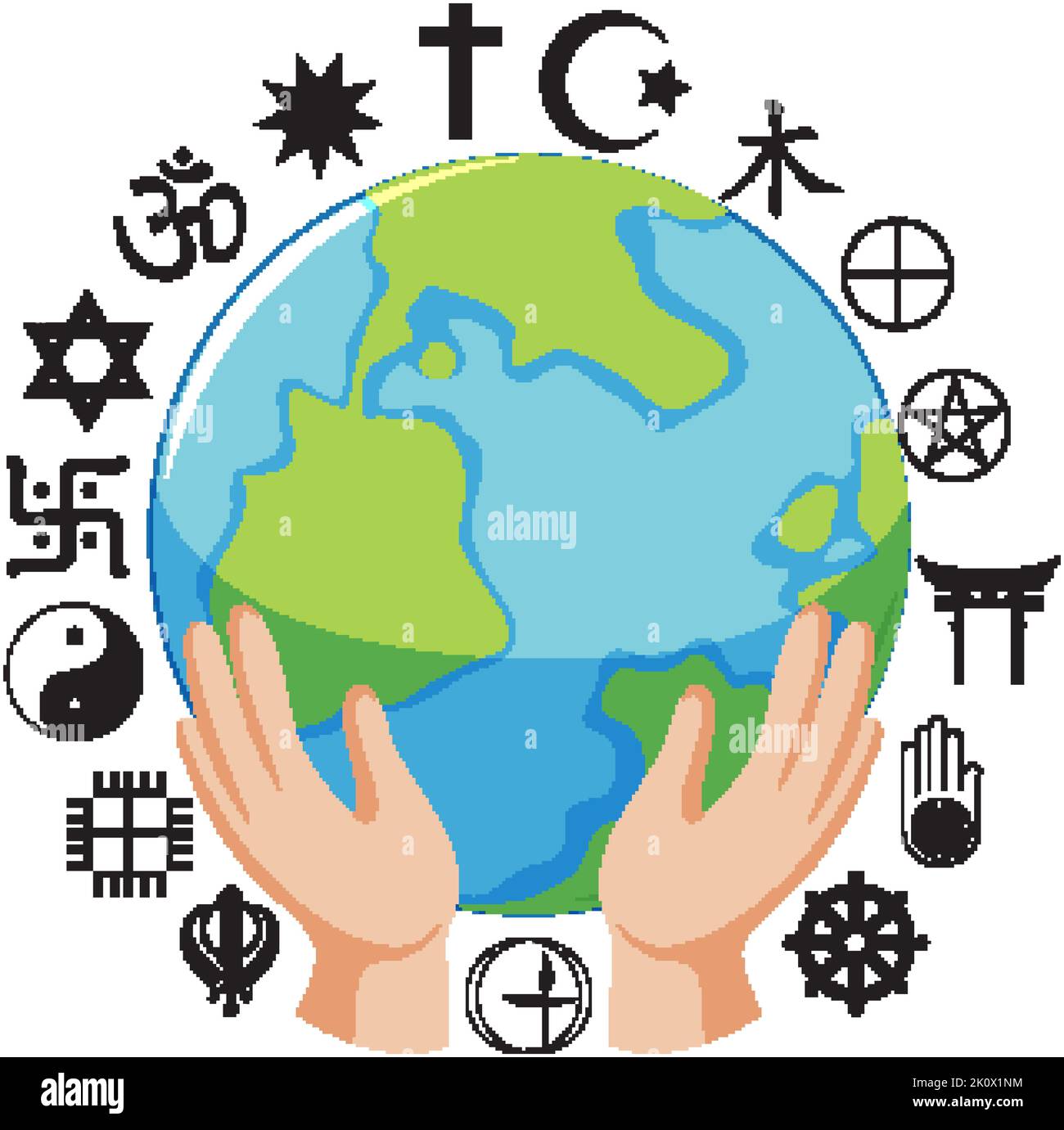 World religion symbols concept illustration Stock Vector Image & Art ...