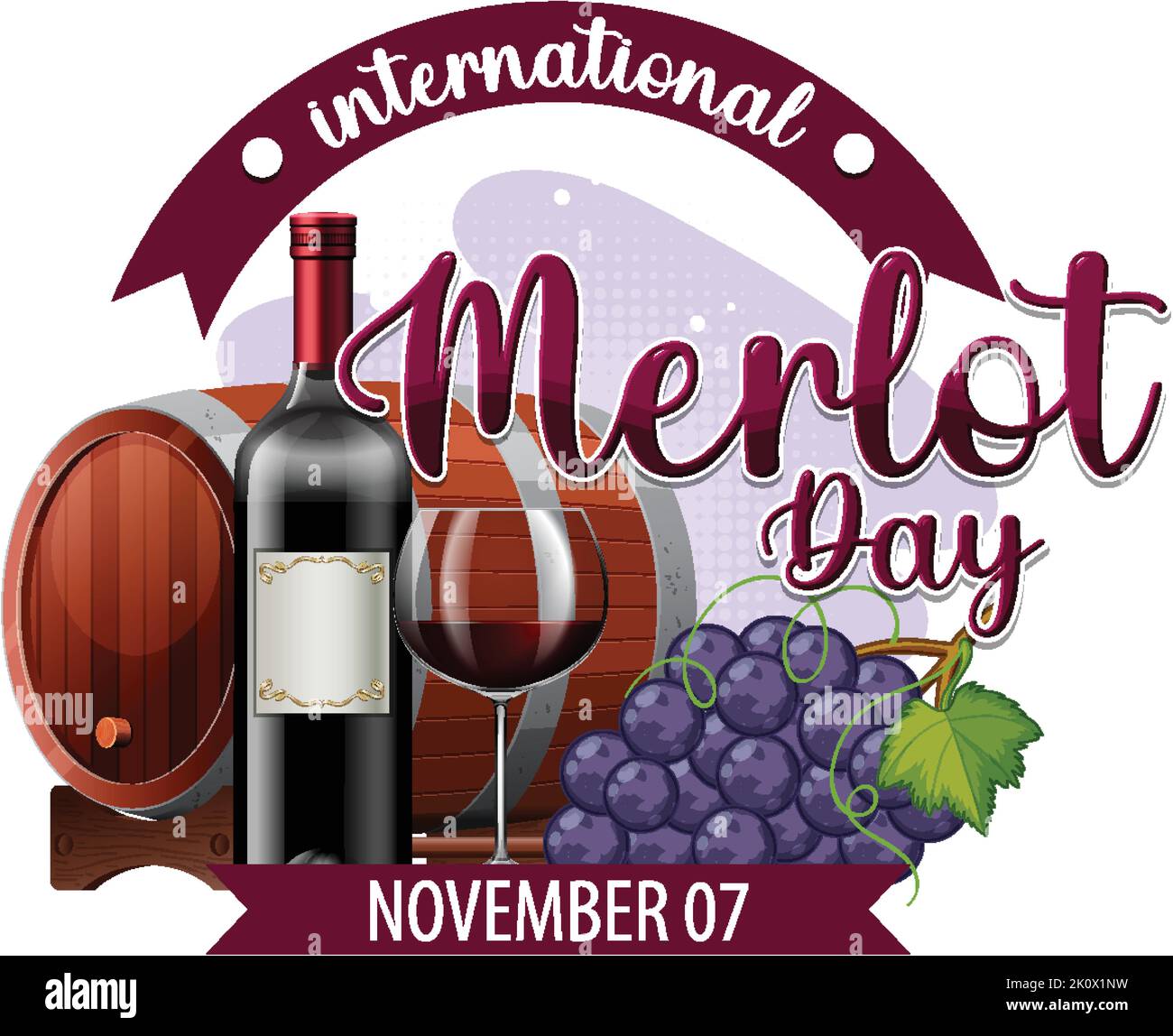 International Merlot Day Logo Design illustration Stock Vector Image ...