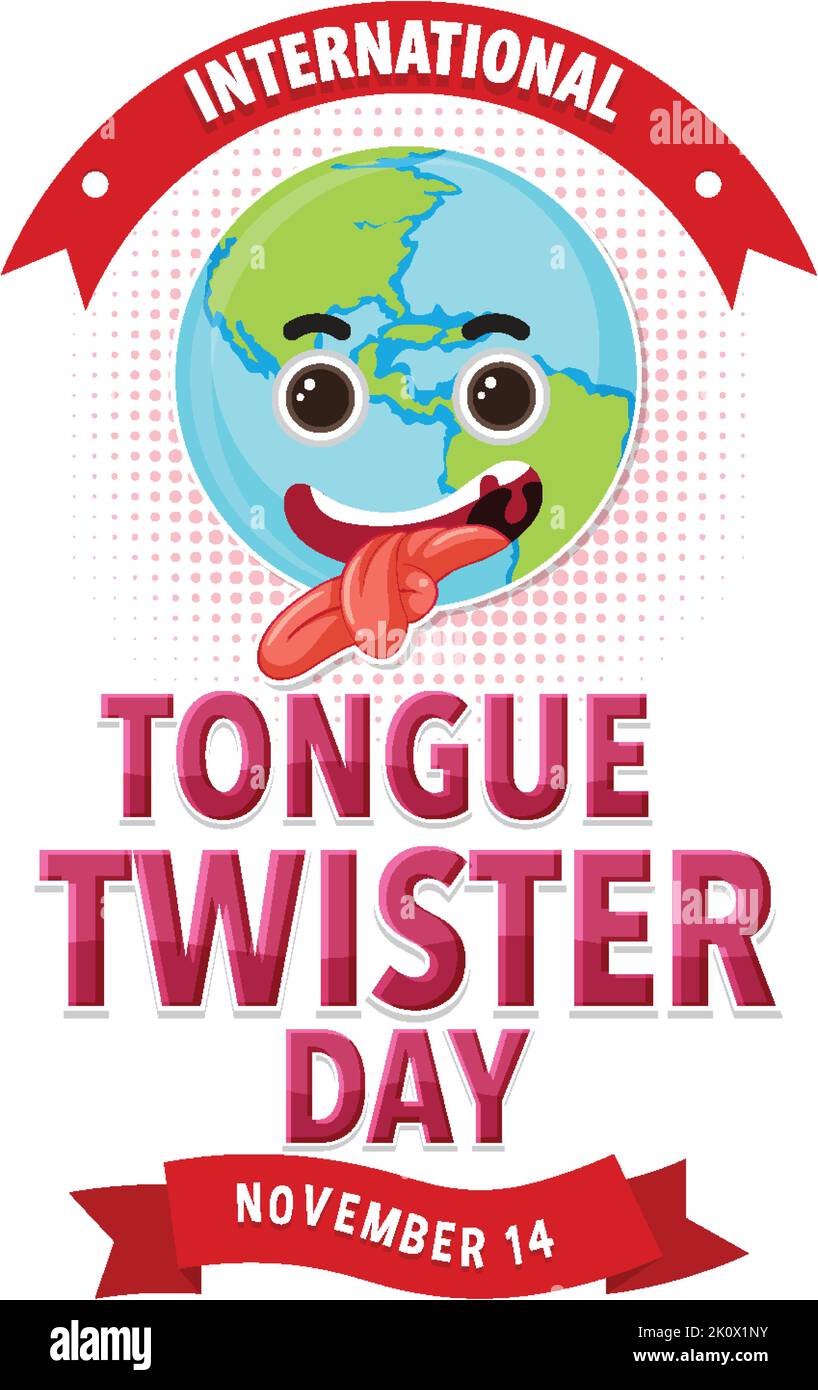 International tongue twister day logo design illustration Stock Vector ...