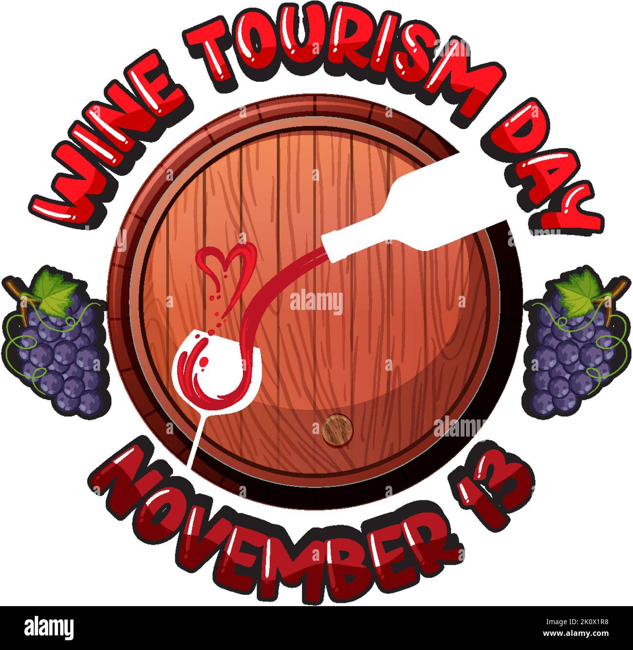 Wine Tourism Day Font Logo Design illustration Stock Vector Image & Art ...