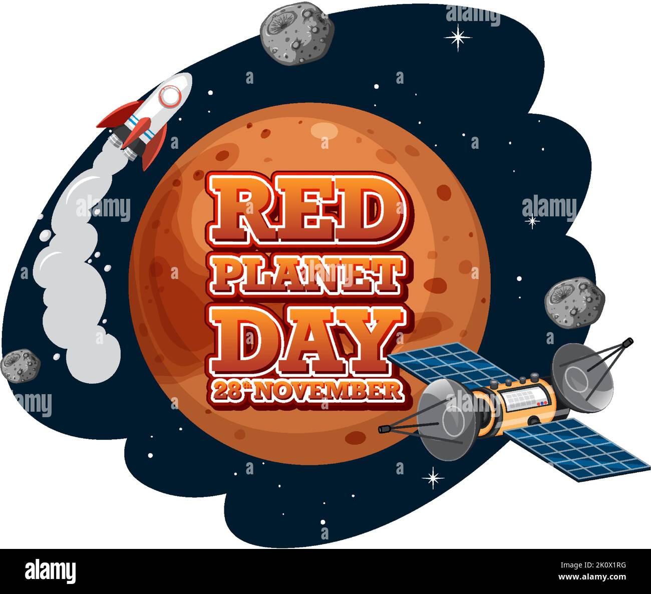 Red Planet Day Logo Design illustration Stock Vector Image & Art - Alamy