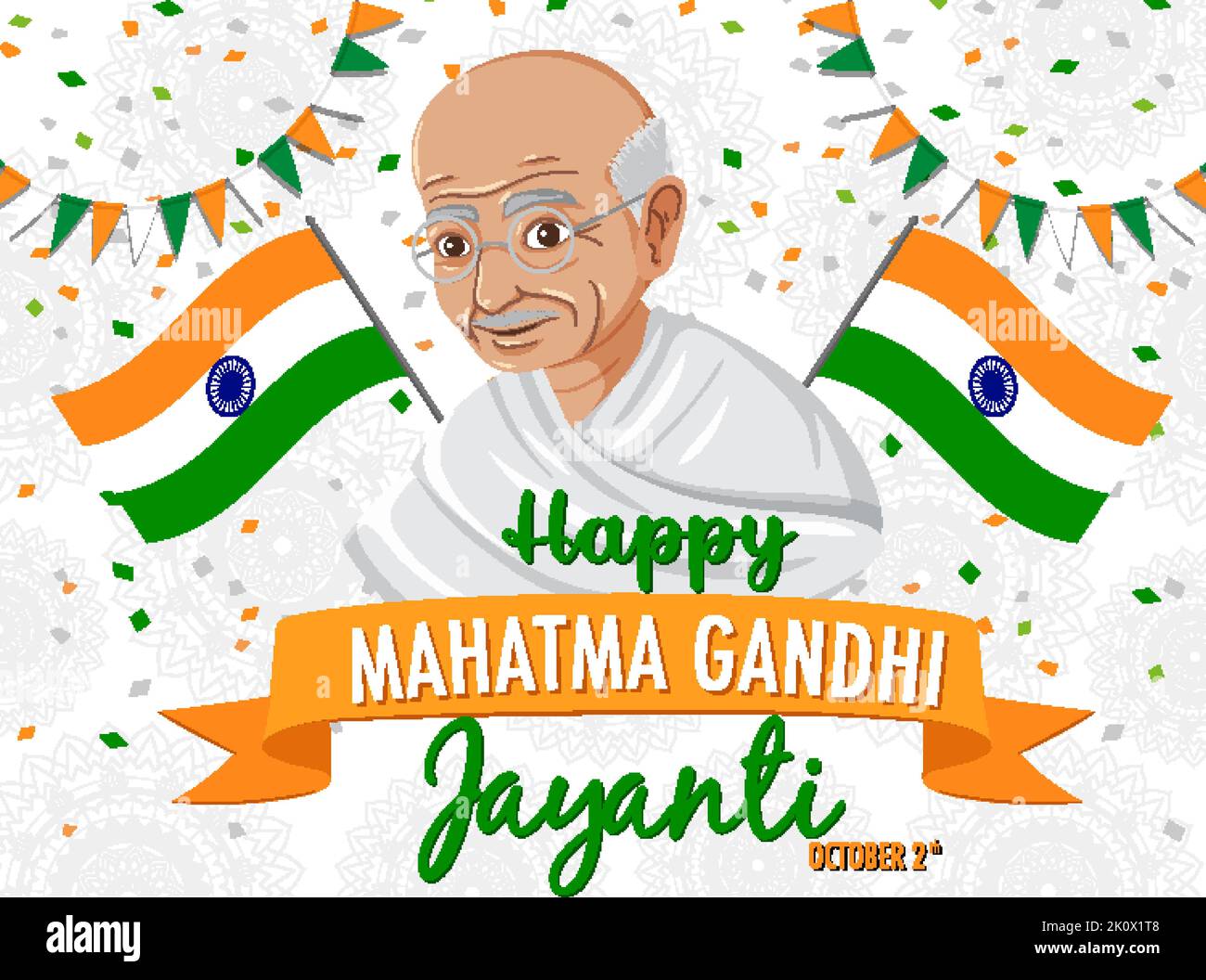 Mahatma Gandhi Jayanti Day Poster illustration Stock Vector Image & Art ...