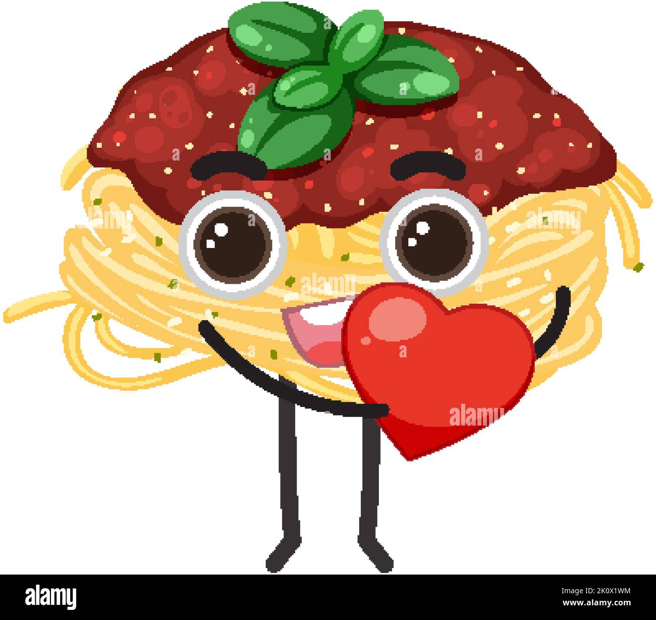 Cute spaghetti cartoon character illustration Stock Vector Image & Art ...