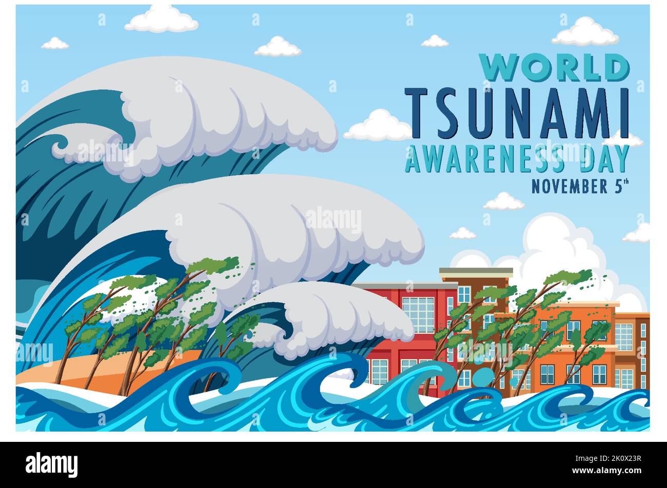 World Tsunami Awareness Day Banner Design illustration Stock Vector Image & Art - Alamy