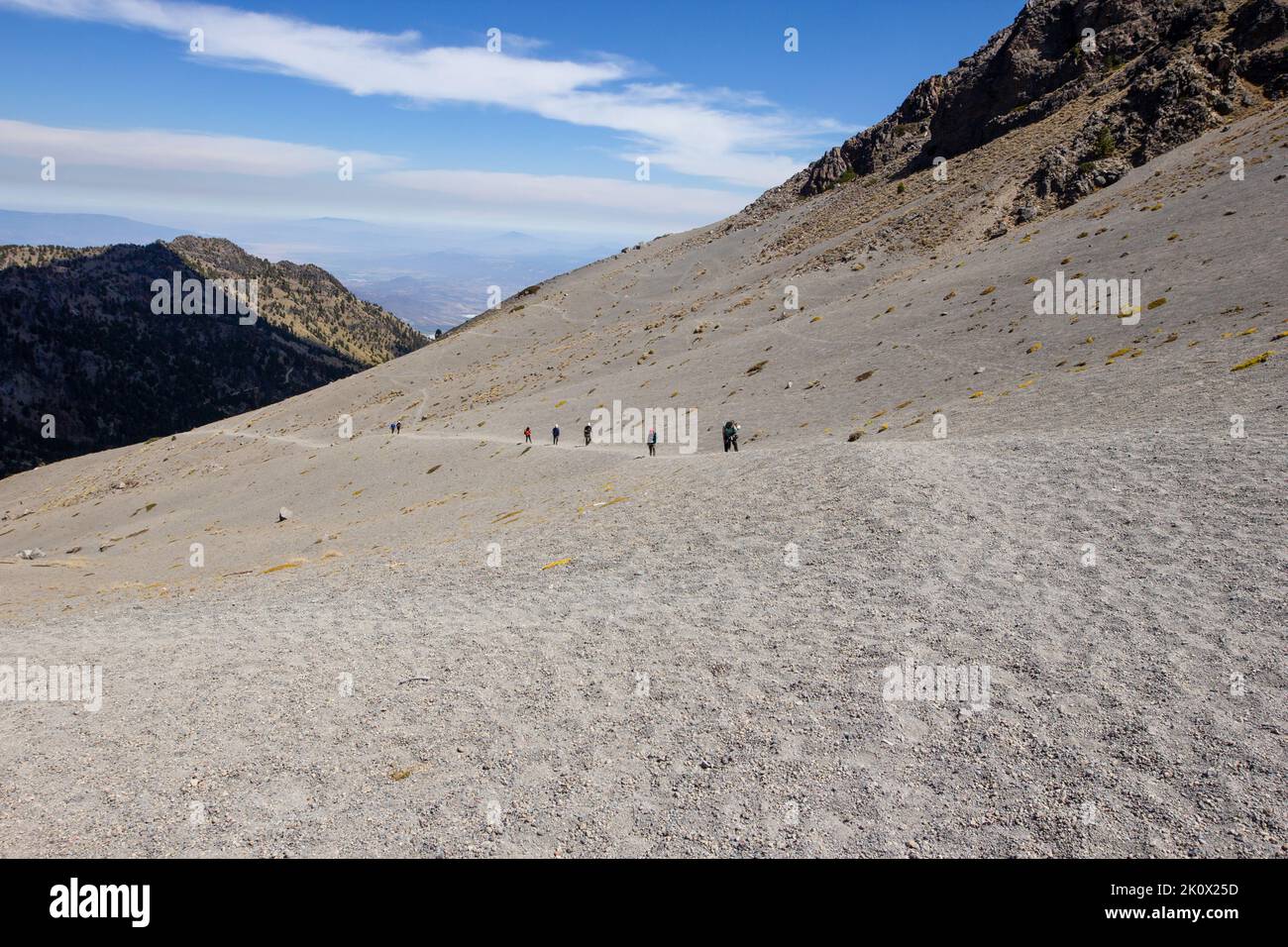 Climbers in the Nevado de Colima Volcano National Park, located in ...