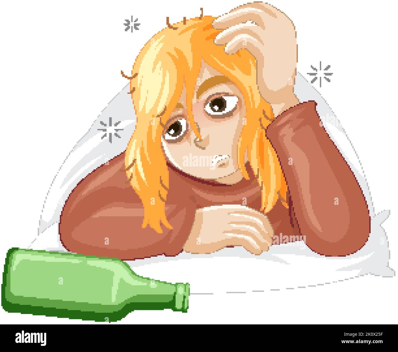 Drunk face expression female Stock Vector Images - Alamy