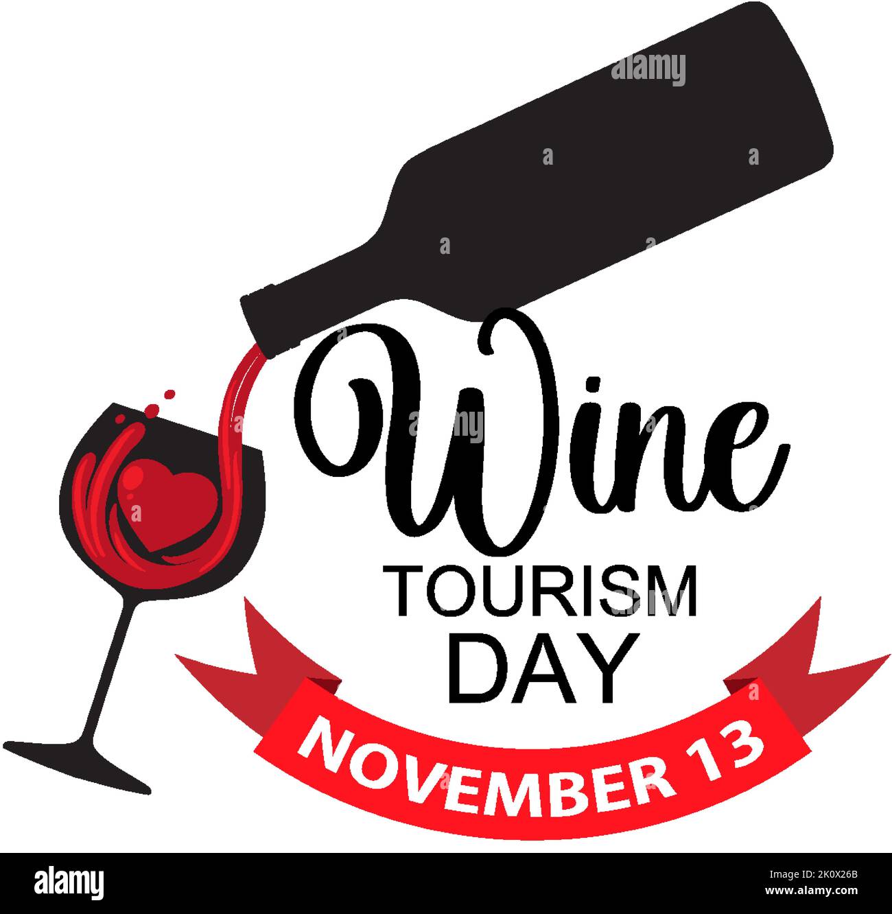 Wine Tourism Day Font Logo Design illustration Stock Vector Image & Art ...