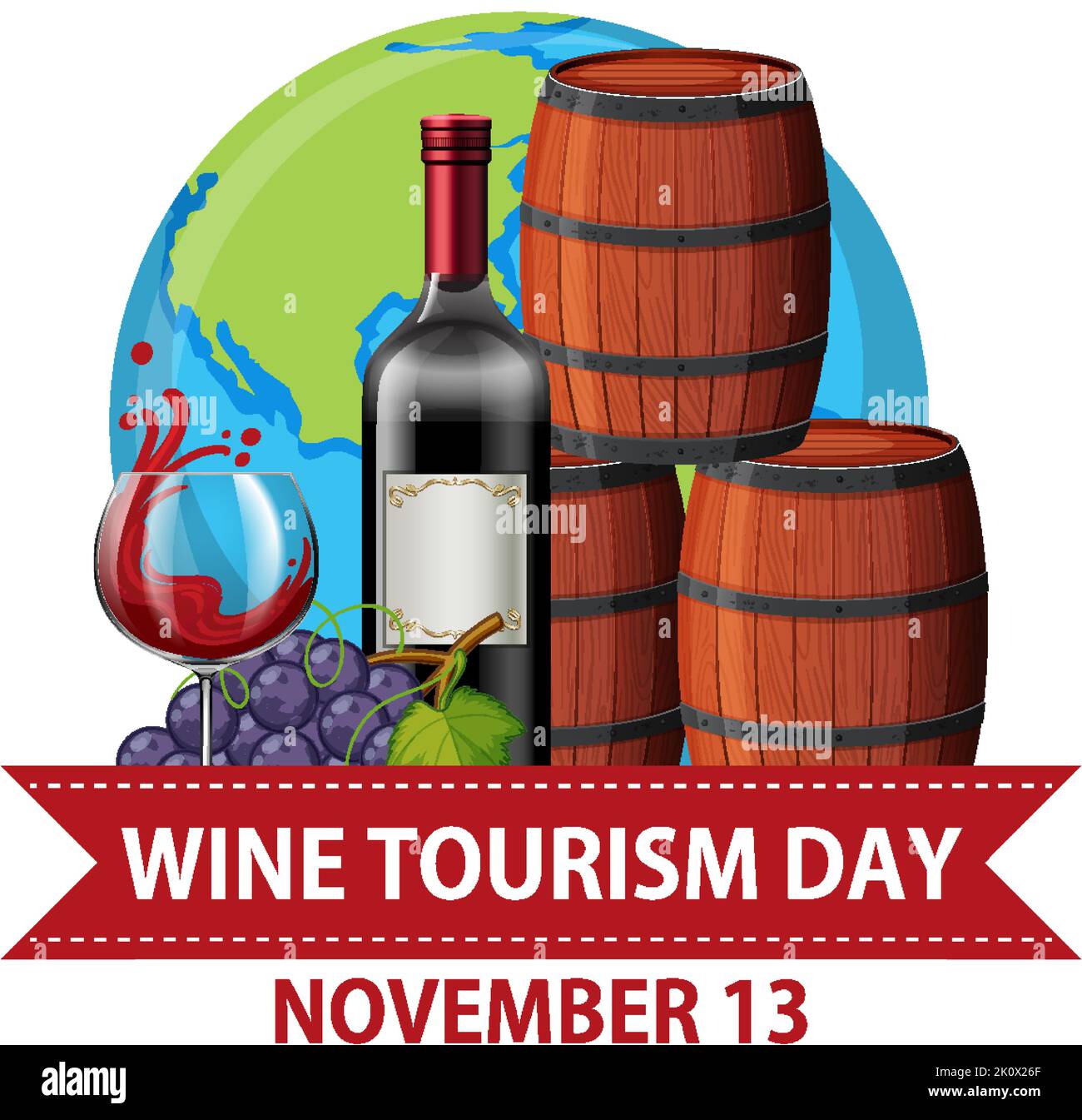 Wine Tourism Day Font Logo Design illustration Stock Vector Image & Art ...