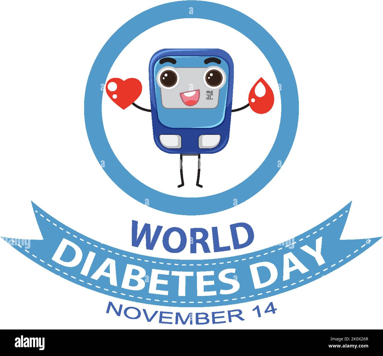 World Diabetes Day Font Logo Design illustration Stock Vector Image ...