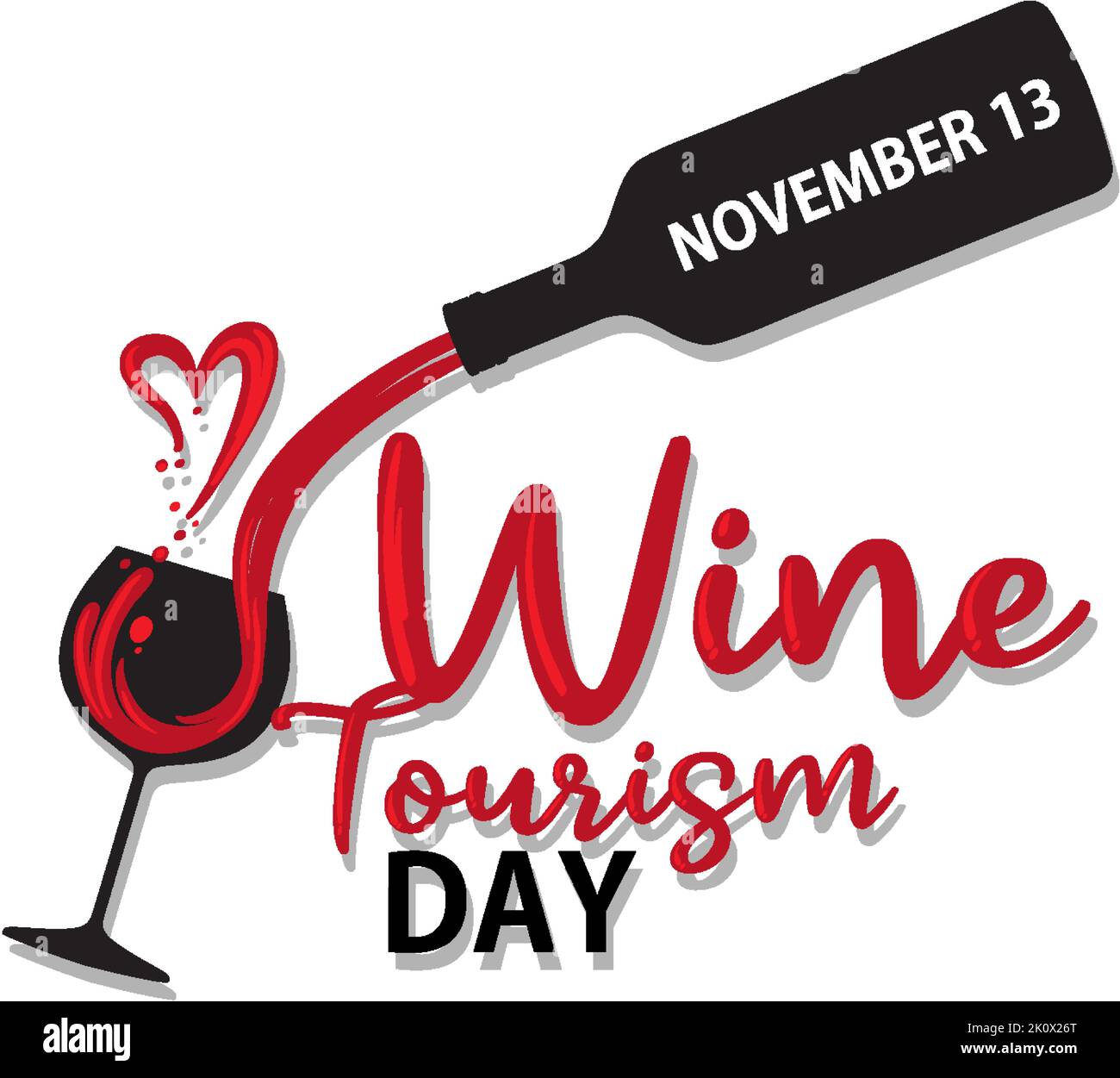 Wine Tourism Day Font Logo Design illustration Stock Vector Image & Art ...