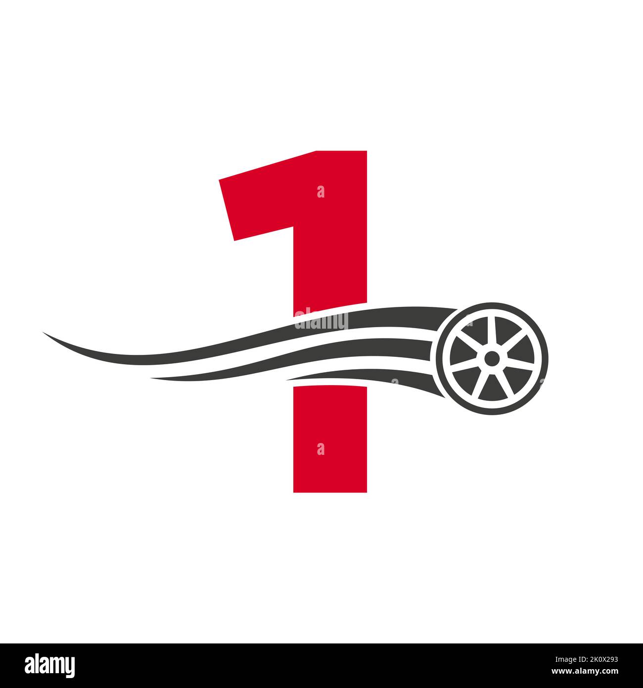 Sport Car Letter 1 Automotive Car Repair Logo Design Concept With ...