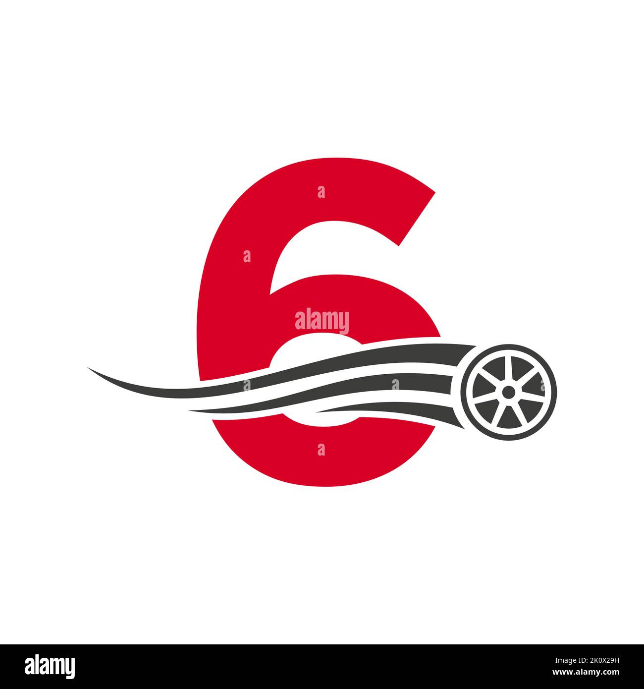 Sport Car Letter 6 Automotive Car Repair Logo Design Concept With ...