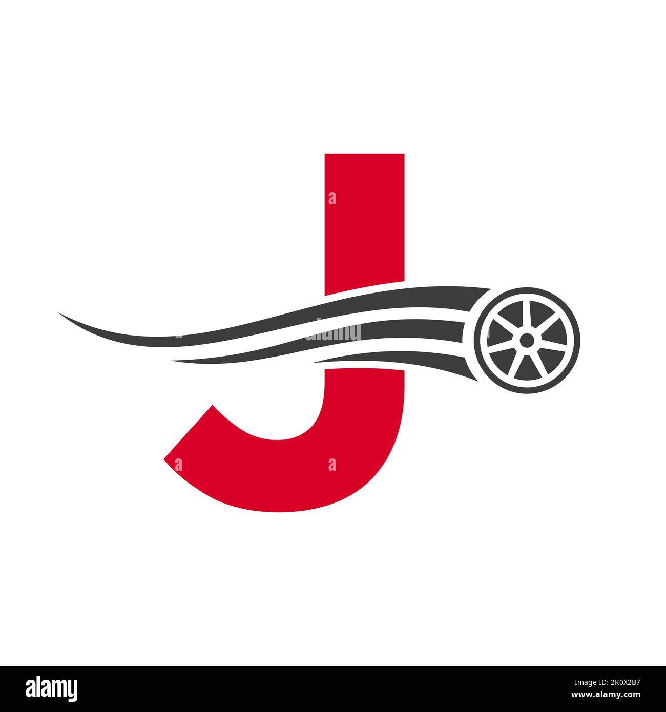 Sport Car Letter J Automotive Car Repair Logo Design Concept With ...