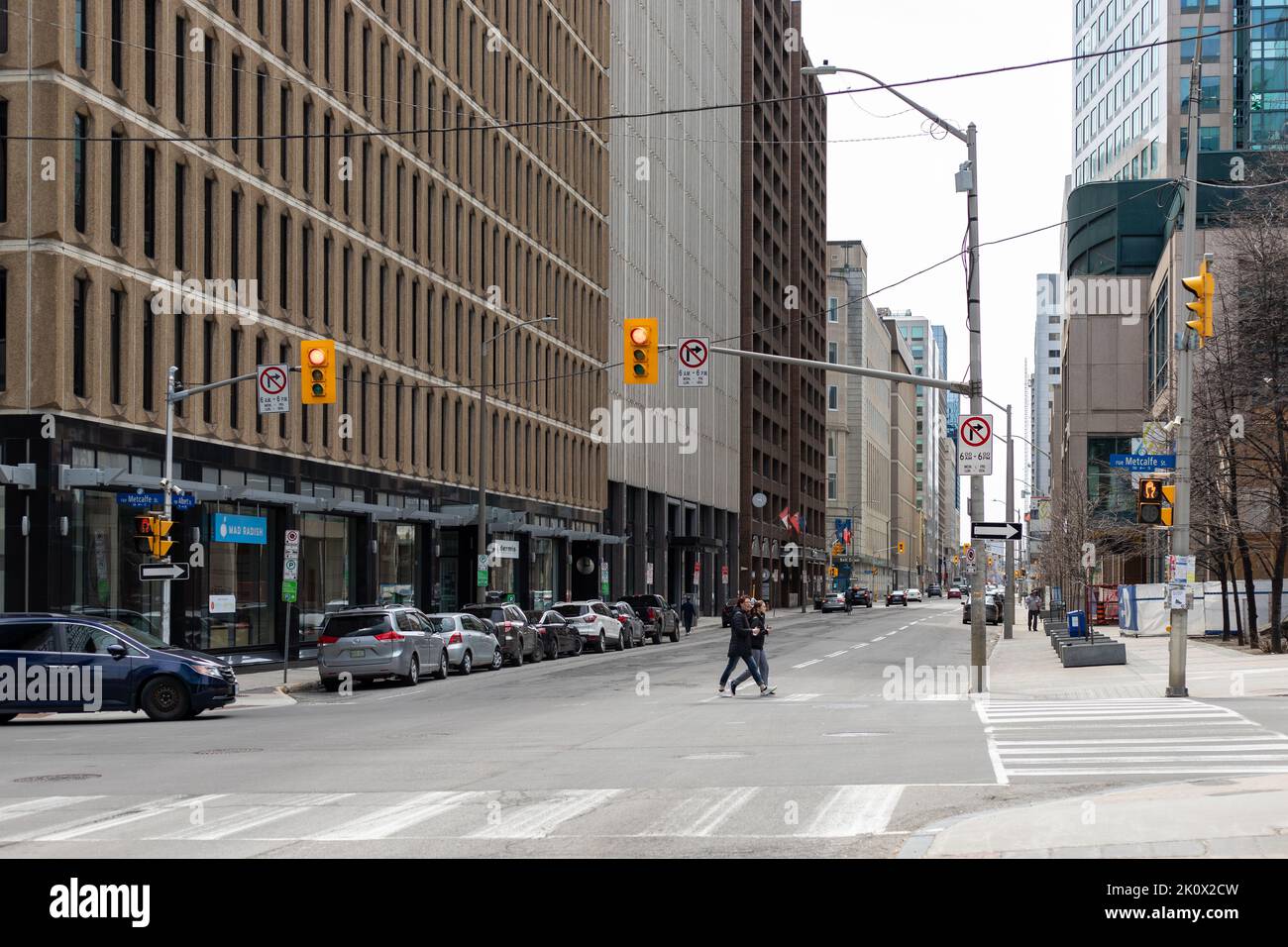 Ottawa, Canada - April 24, 2022: Cityscape with traffic lights at ...