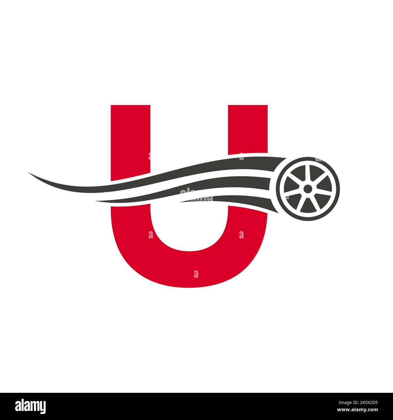 Sport Car Letter U Automotive Car Repair Logo Design Concept With ...