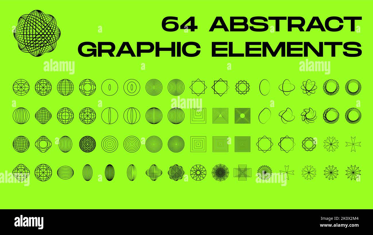 Set of modern futuristic figures. Abstract geometric shapes in ...