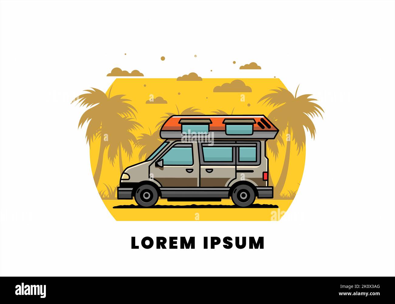 Colorful Van Camper Illustration Badge Design Stock Vector Image And Art Alamy