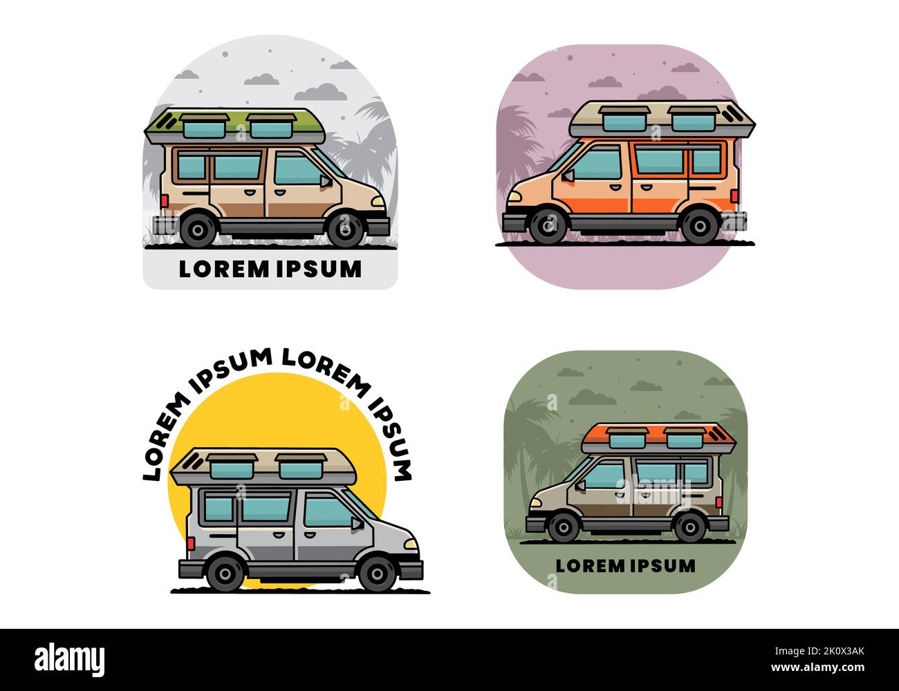 Set rv camper trailer Stock Vector Images - Alamy