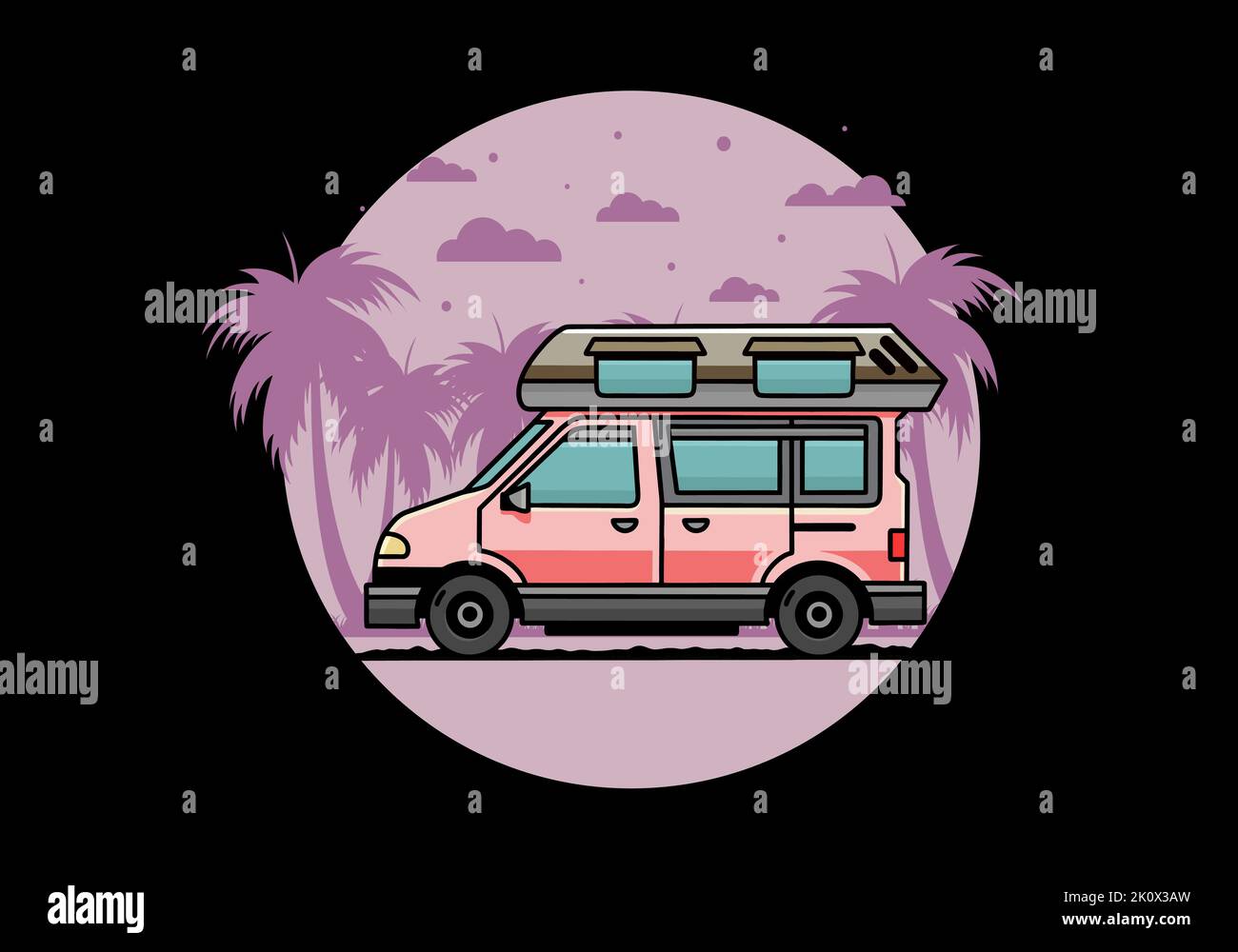 Colorful Van camper illustration badge design Stock Vector Image & Art ...