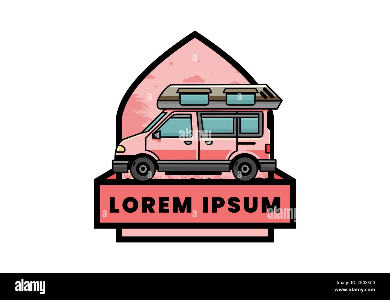 Colorful Van camper illustration badge design Stock Vector Image & Art ...