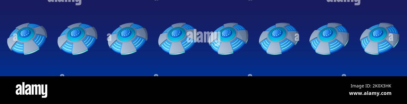 Flying ufo saucer animation sprite sheet effect. Alien spaceship ...