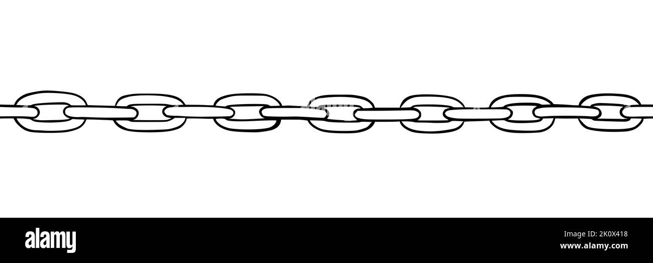 Chain seamless pattern. Handdrawn sketch of metal chains. Vector ...