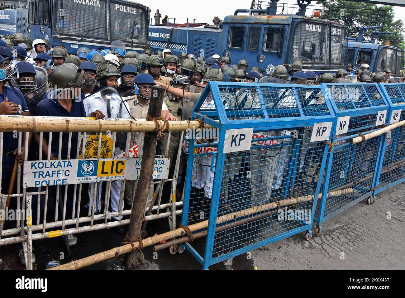 Kolkata, West Bengal, India. 13th Sep, 2022. Police barricaded the ...