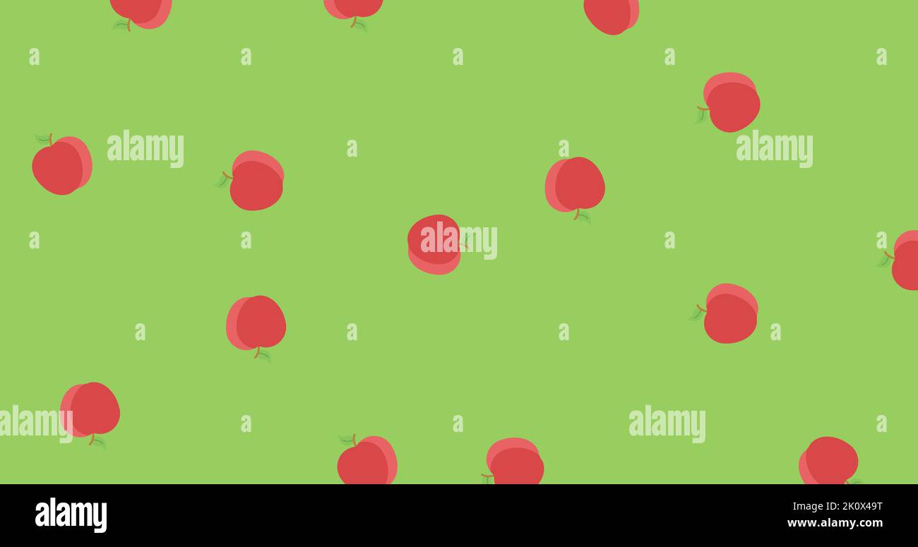 Image of multiple red apples rotating and falling in formation in ...