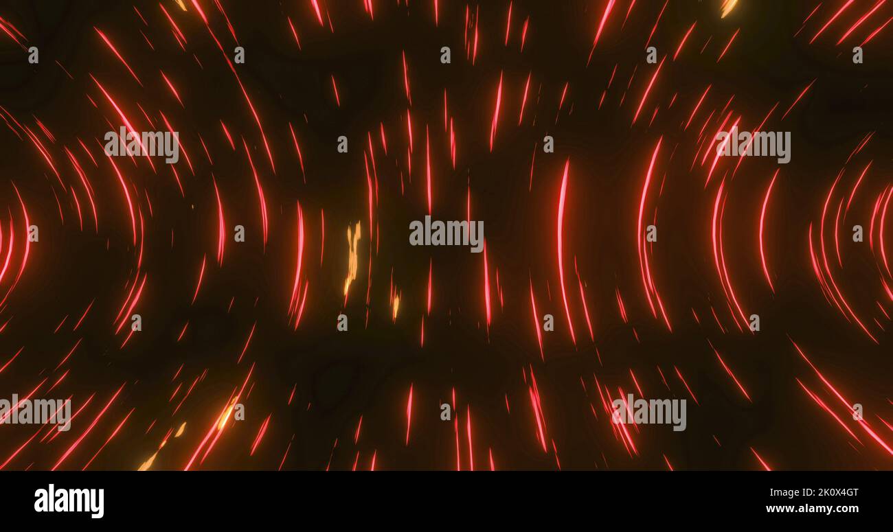 Image of multiple red glowing light trails spinning in hypnotic motion ...