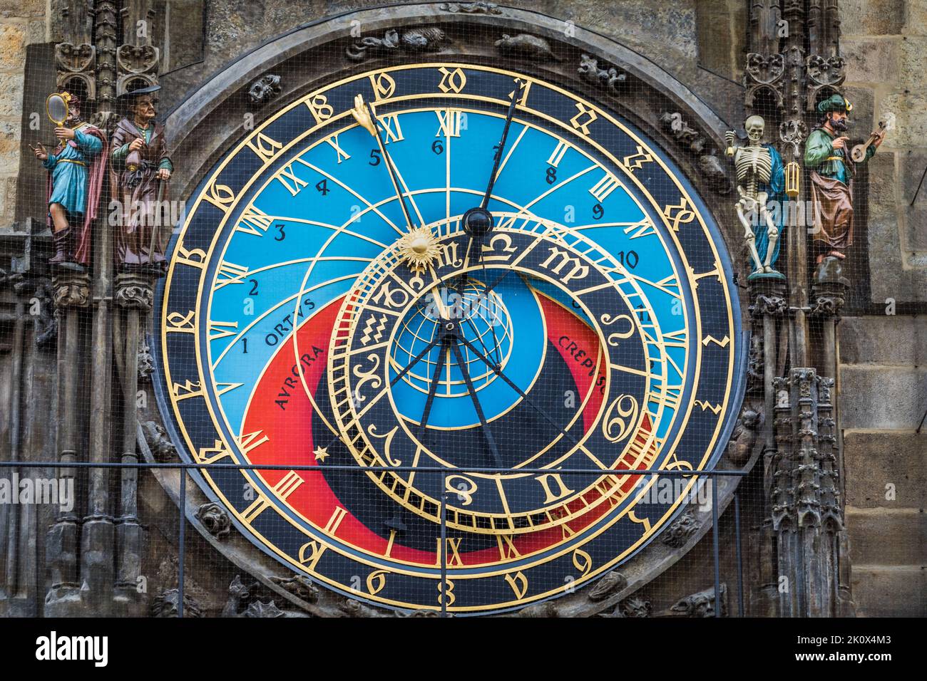 Astronomical clock close-up in Prague old town square, Czech Republic ...