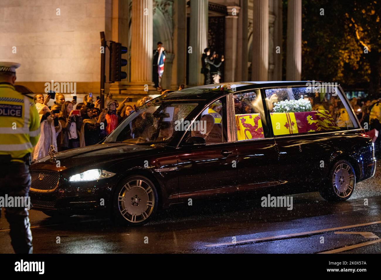 London, UK. 13th Sep, 2022. The state hearse of Queen Elizabeth II ...