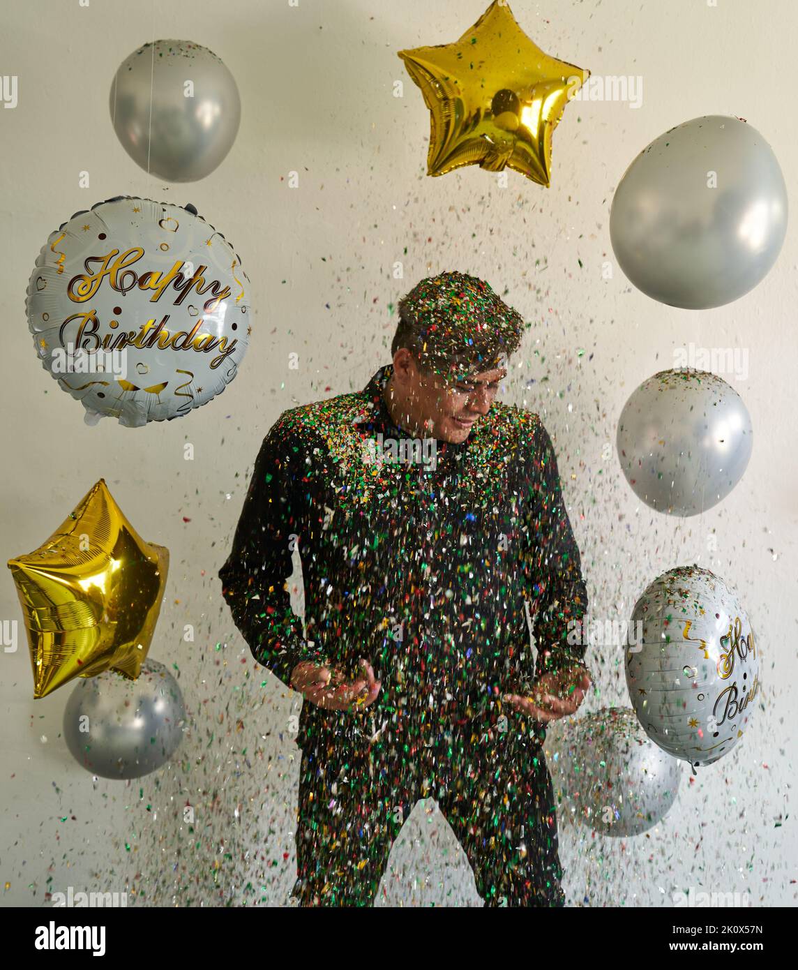Birthday session with brilliant colors and self enjoyment Stock Photo ...