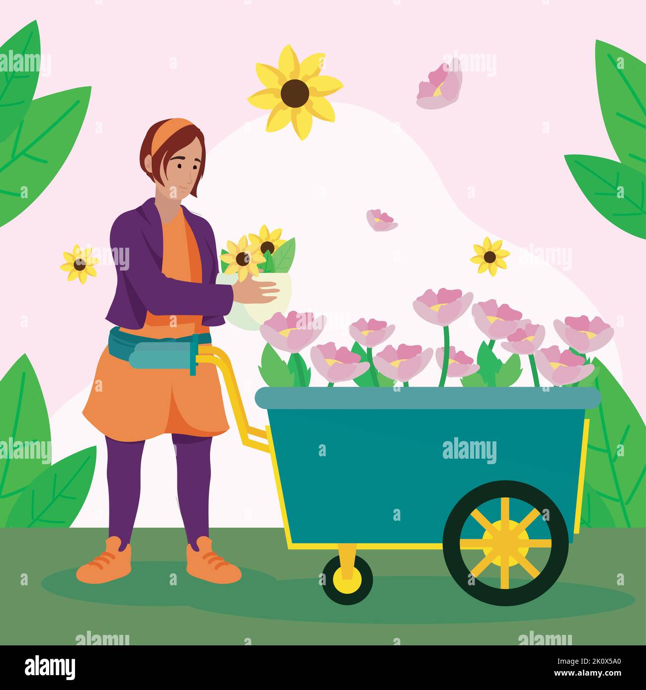 florist woman illustration Stock Vector Image & Art - Alamy
