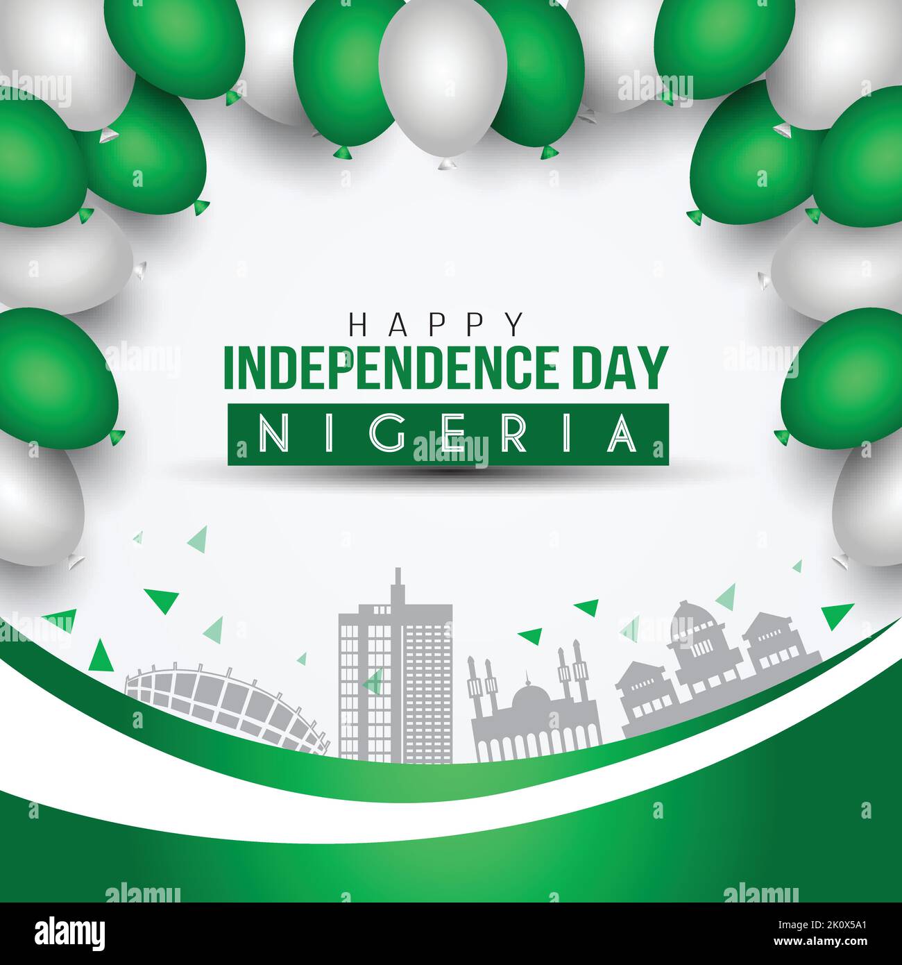 happy independence day Nigeria greetings. vector illustration design ...