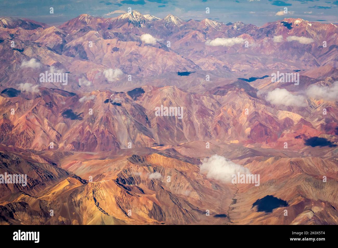 Andes cordillera and Atacama aerial view, dramatic volcanic landscape ...