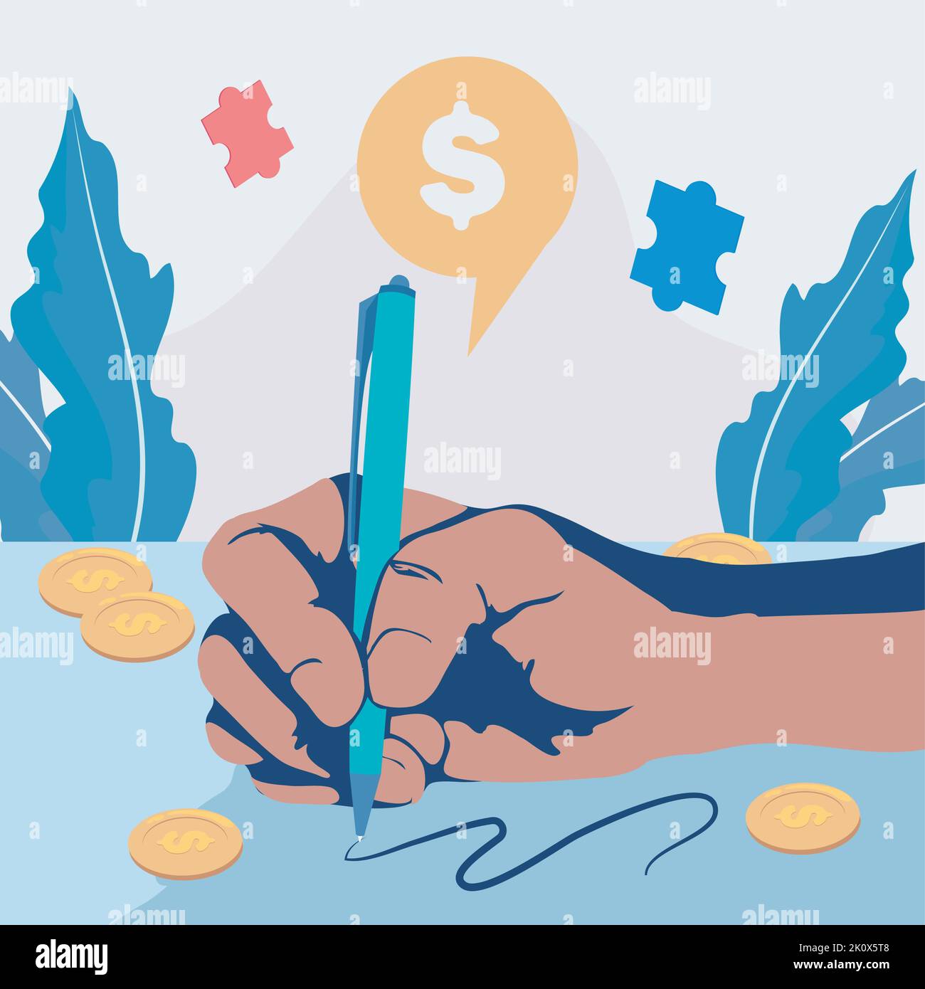 Hand writing sign draw Stock Vector Images - Alamy