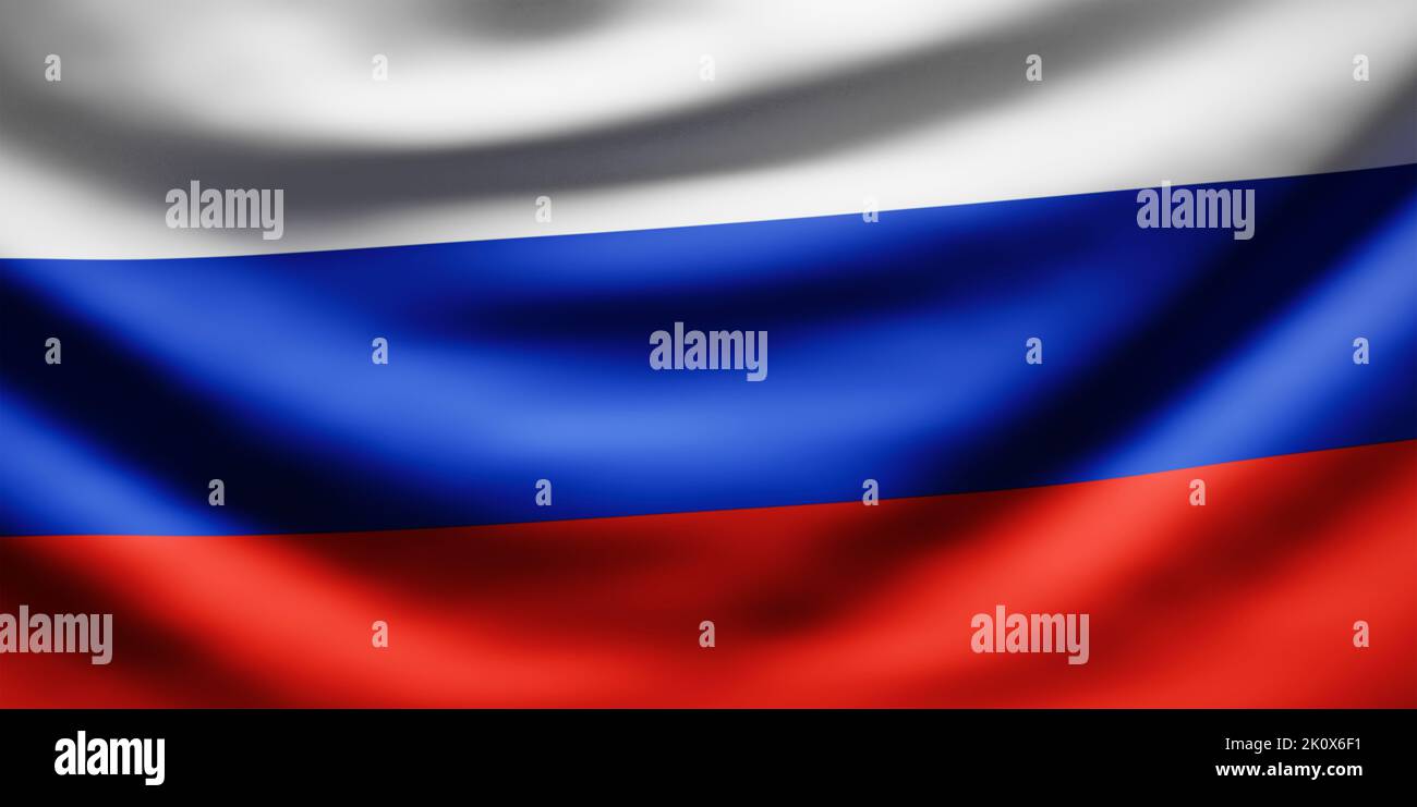 National flag of Russia. Silk fabric Russian federation flag waving on the wind Stock Photo - Alamy