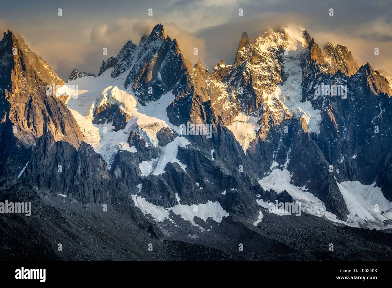 Mont Blanc massif, dramatic landscape in the French Alps, Eastern ...