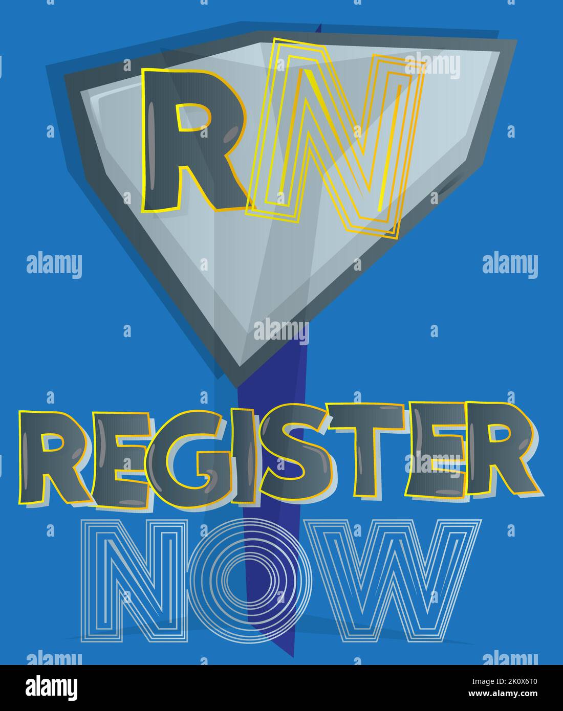 Register Now icon. Superhero coat of arms. Colorful comic book style ...