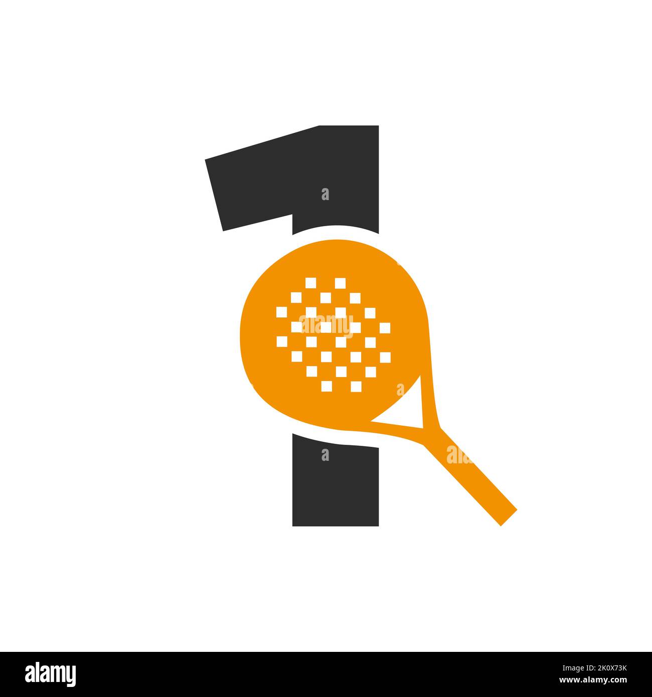 Letter 1 Padel Racket Logo Design Vector Template. Beach Table Tennis ...