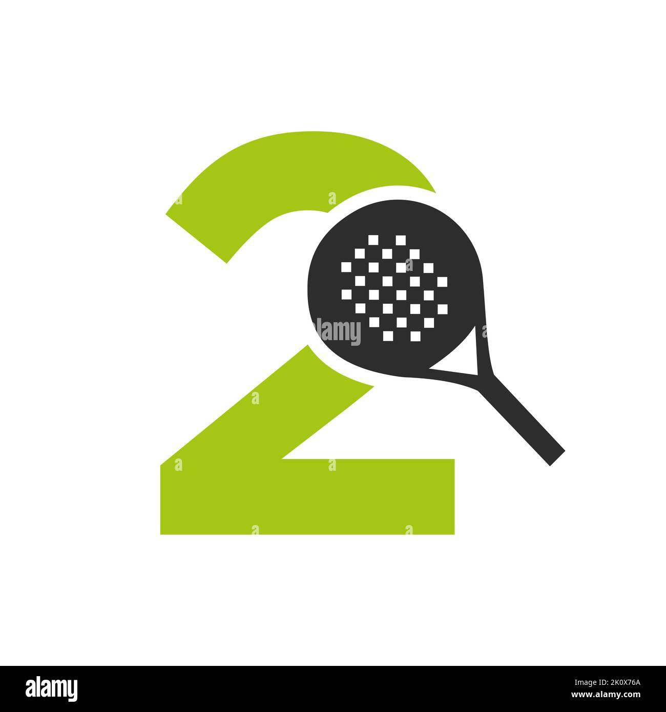 Letter 2 Padel Racket Logo Design Vector Template. Beach Table Tennis ...