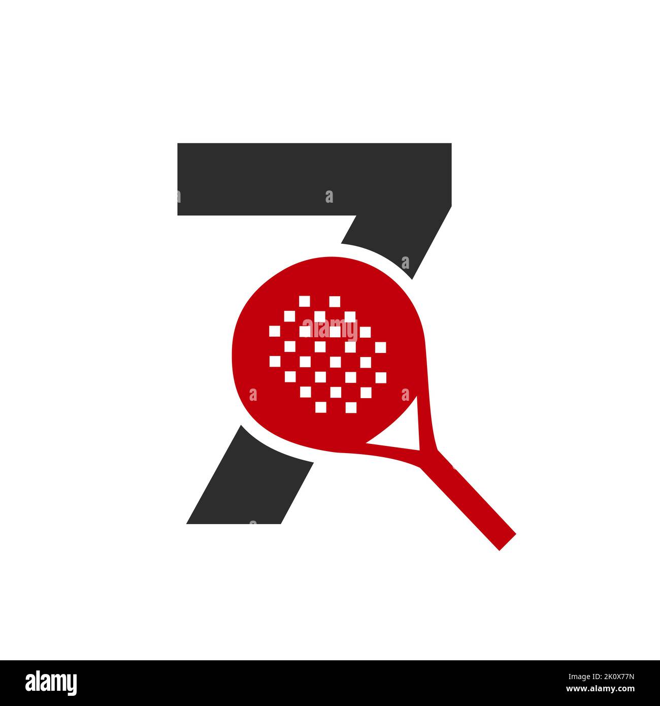 Letter 7 Padel Racket Logo Design Vector Template. Beach Table Tennis ...