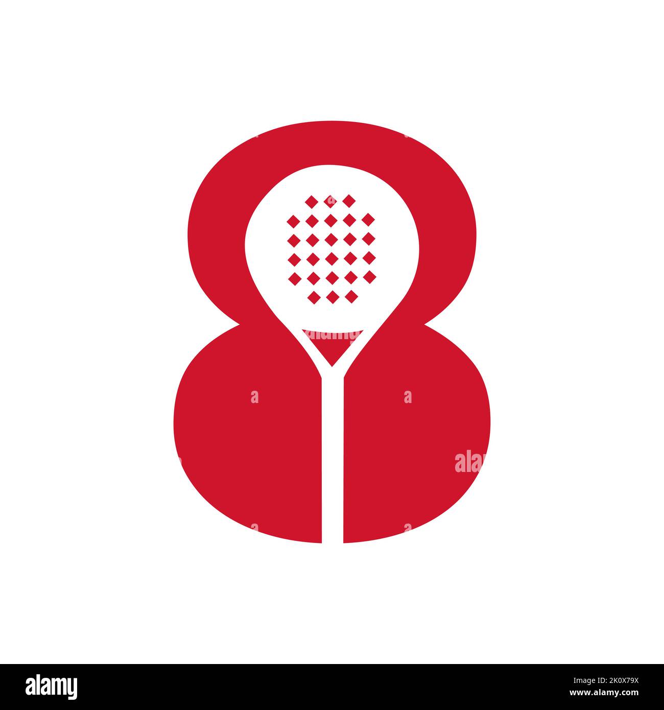 Letter 8 Padel Racket Logo Design Vector Template. Beach Table Tennis ...