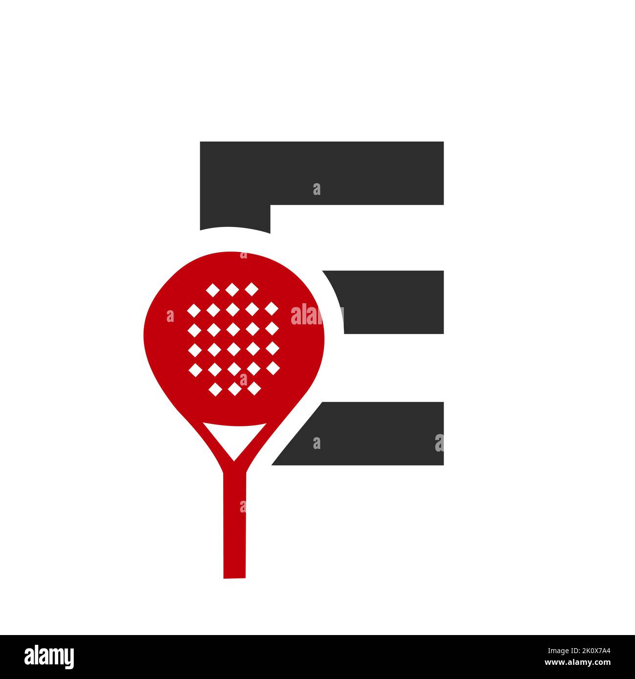 Letter E Padel Racket Logo Design Vector Template. Beach Table Tennis ...