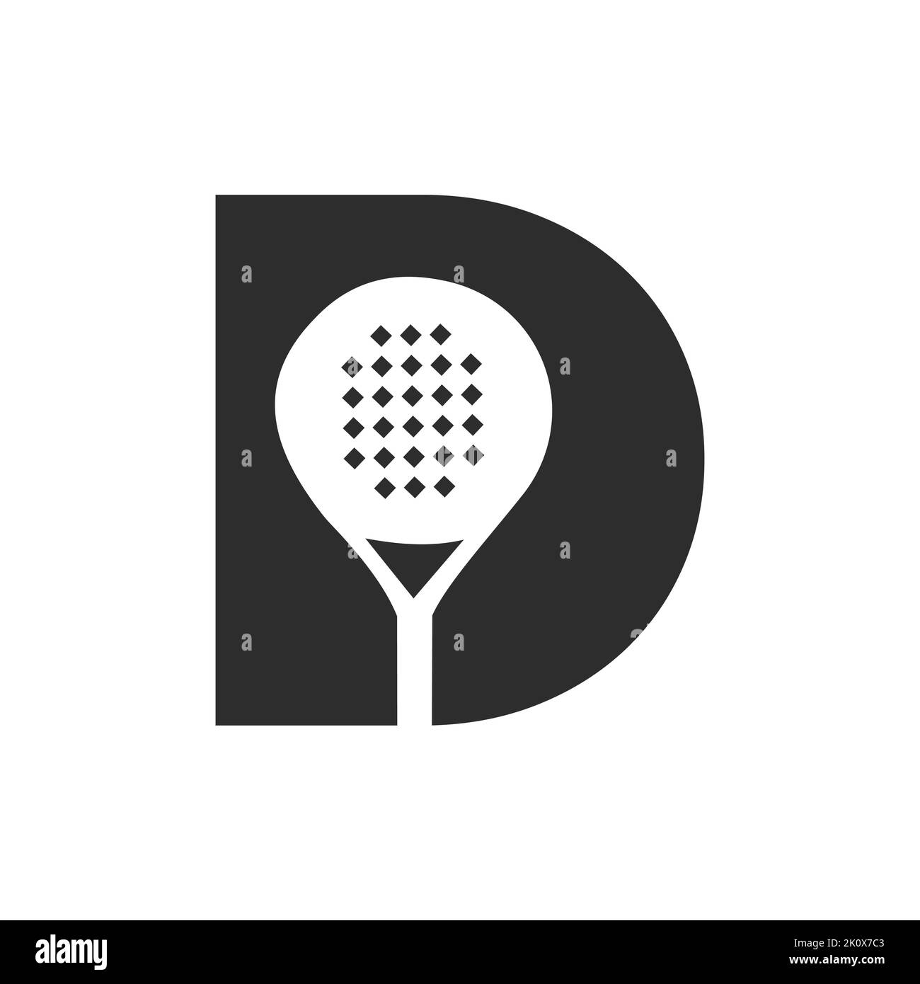 Letter D Padel Racket Logo Design Vector Template. Beach Table Tennis ...