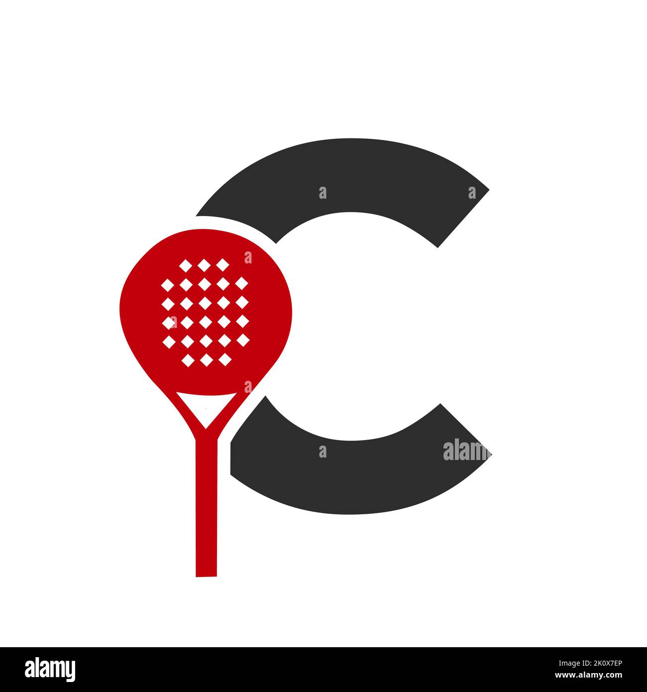 Letter C Padel Racket Logo Design Vector Template. Beach Table Tennis ...