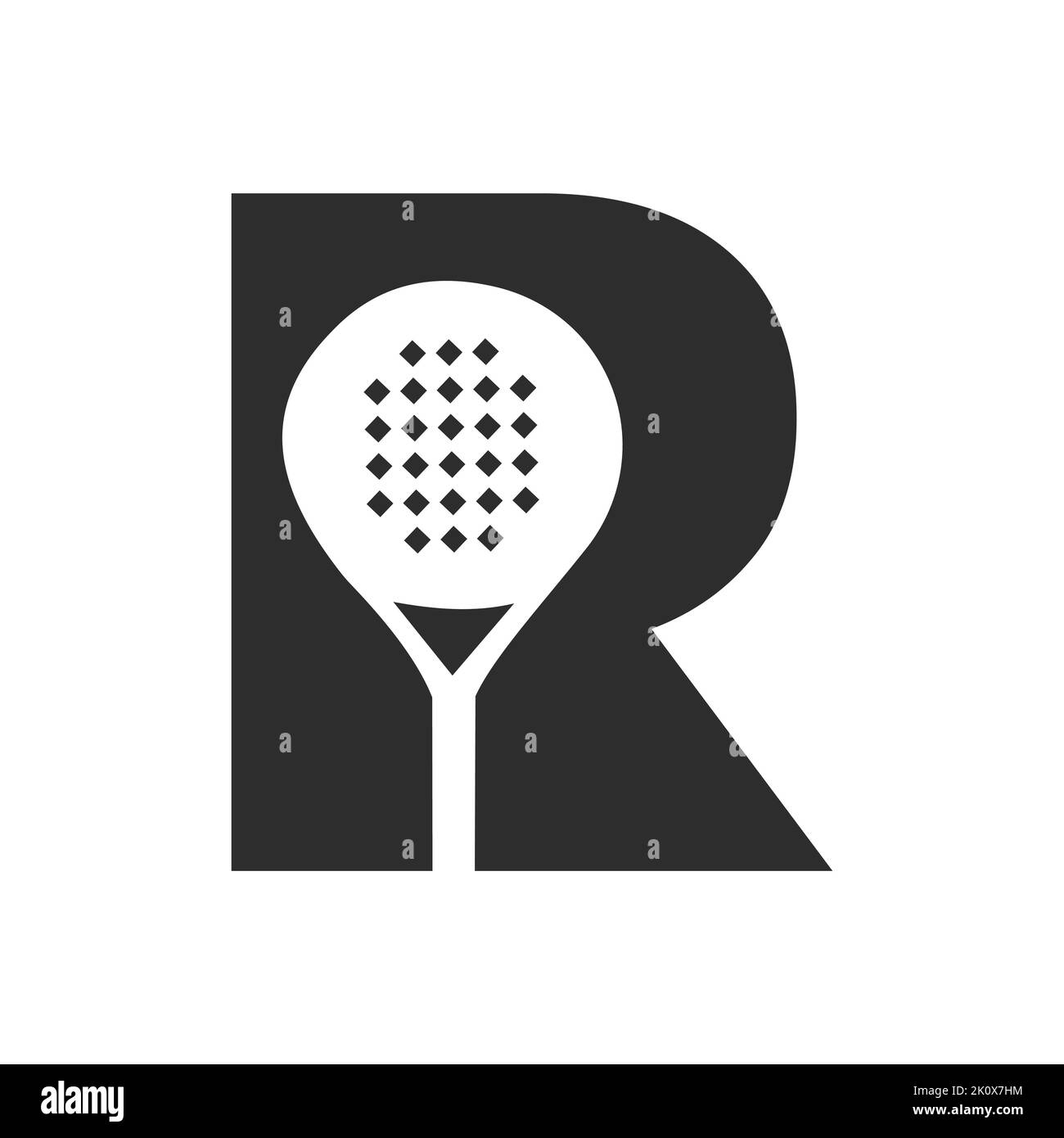 Letter R Padel Racket Logo Design Vector Template. Beach Table Tennis ...
