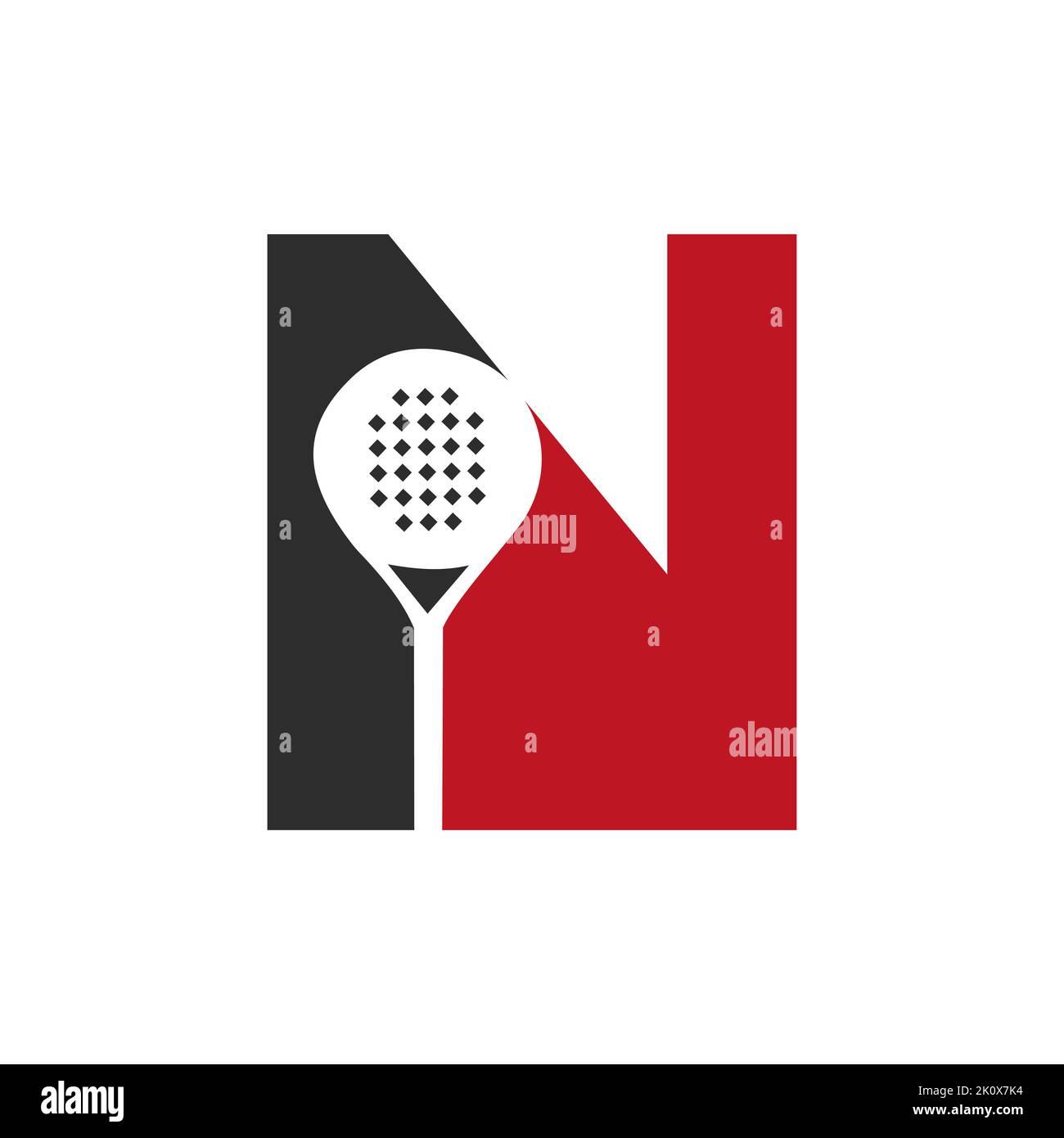 Letter N Padel Racket Logo Design Vector Template. Beach Table Tennis ...