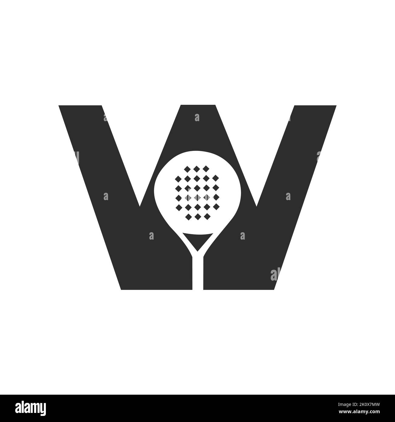 Letter W Padel Racket Logo Design Vector Template. Beach Table Tennis ...