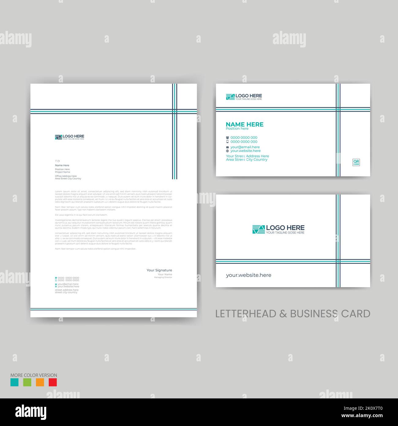 letterhead and business card design Stock Vector Image & Art - Alamy